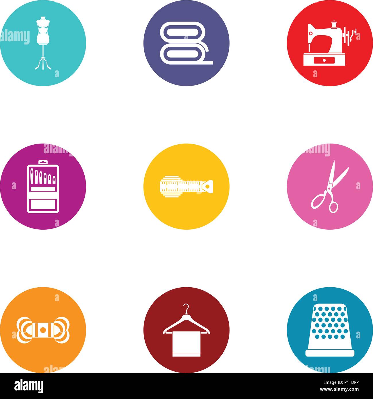 Stitch icons set, flat style Stock Vector Image & Art - Alamy