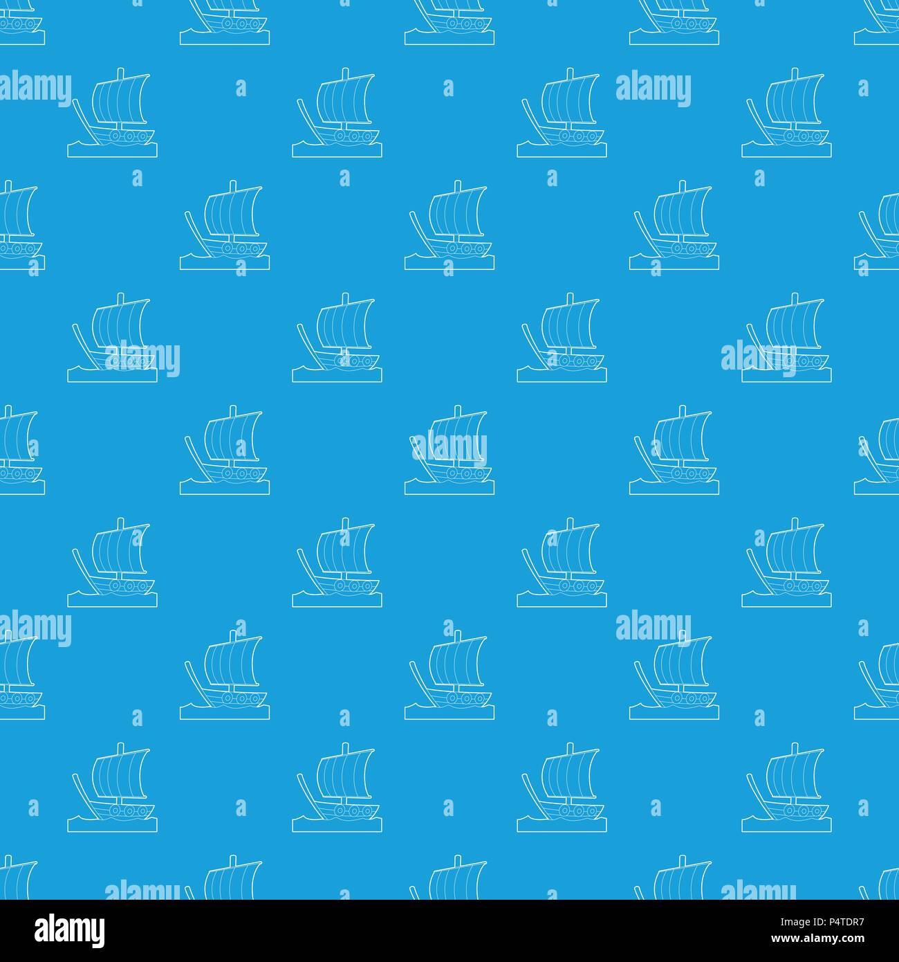 Sailing ship pattern vector seamless blue Stock Vector Image & Art - Alamy