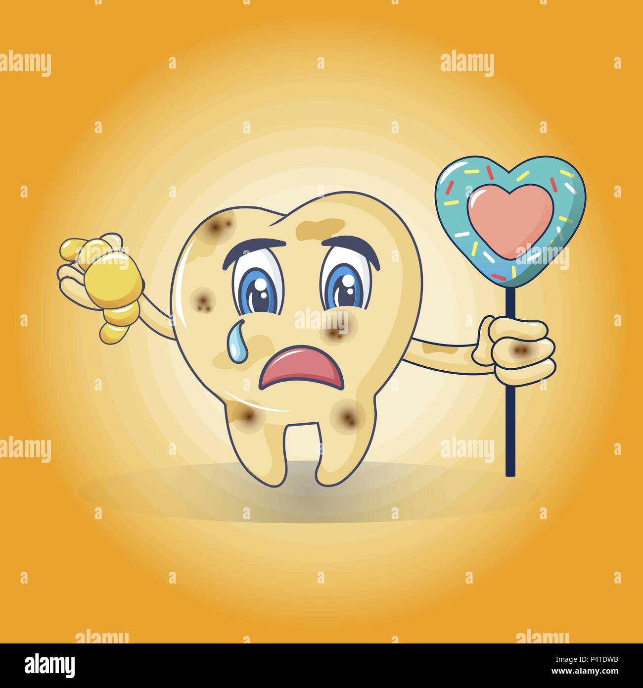 Sick candy tooth concept banner, cartoon style Stock Vector Image & Art ...