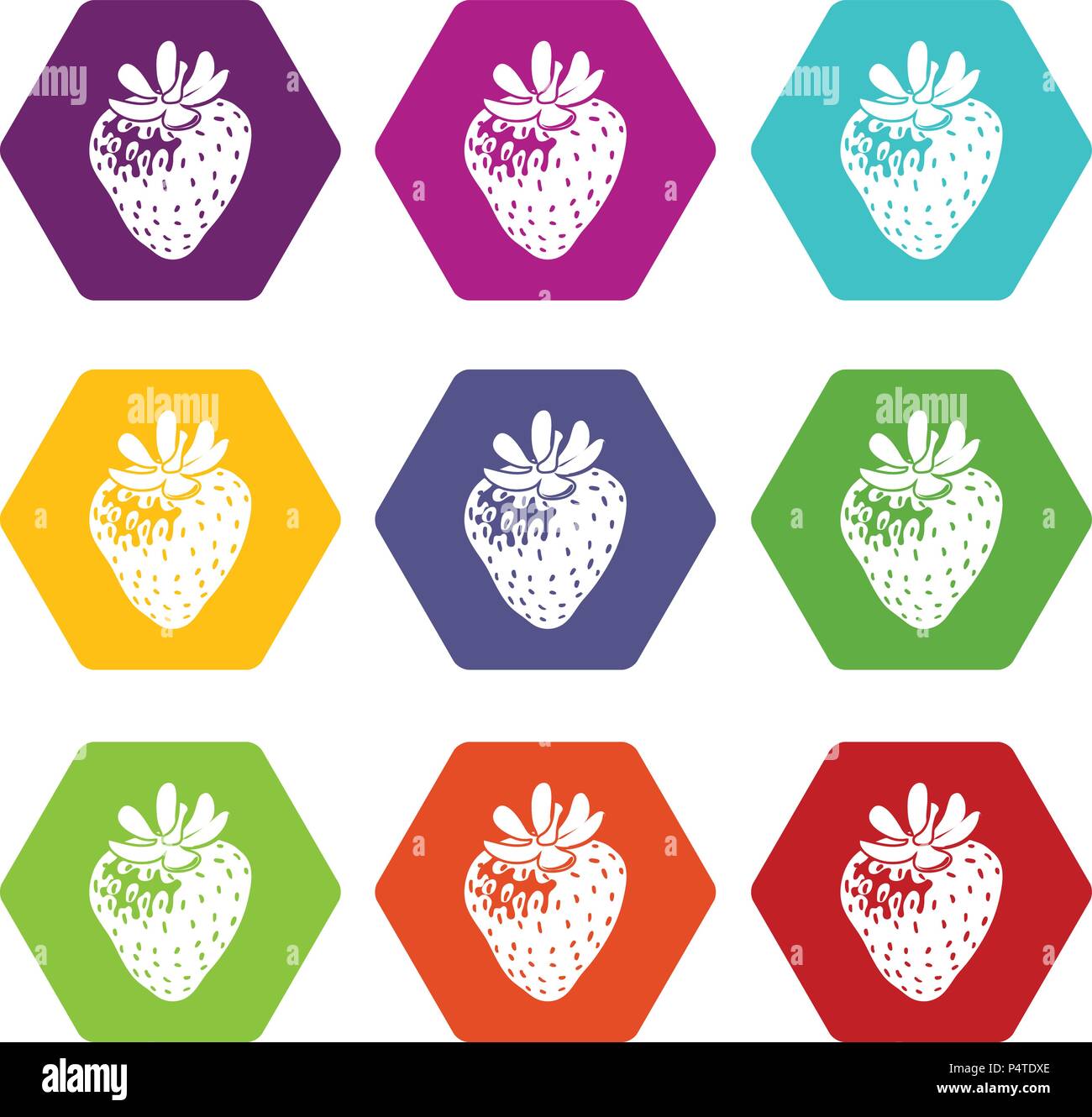 Strawberry icons set 9 vector Stock Vector Image & Art - Alamy