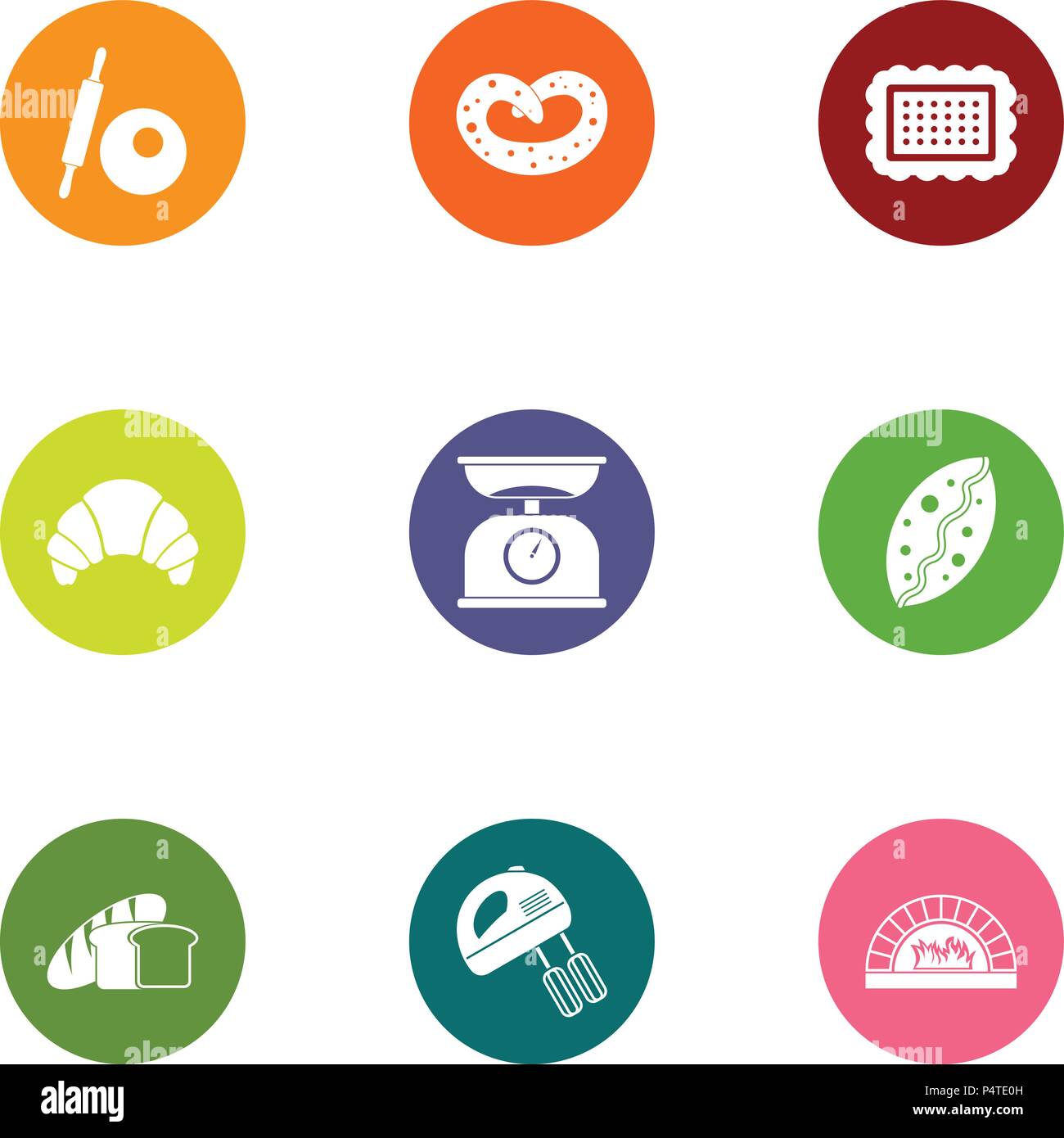 Daily bread icons set, flat style Stock Vector Image & Art - Alamy