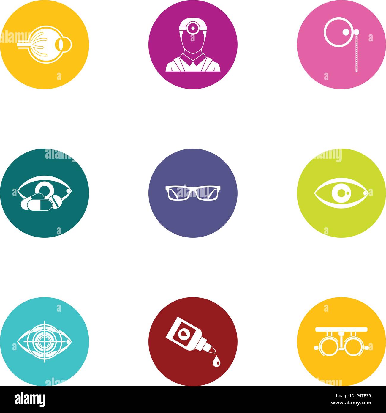 Impact on vision icons set, flat style Stock Vector Image & Art - Alamy