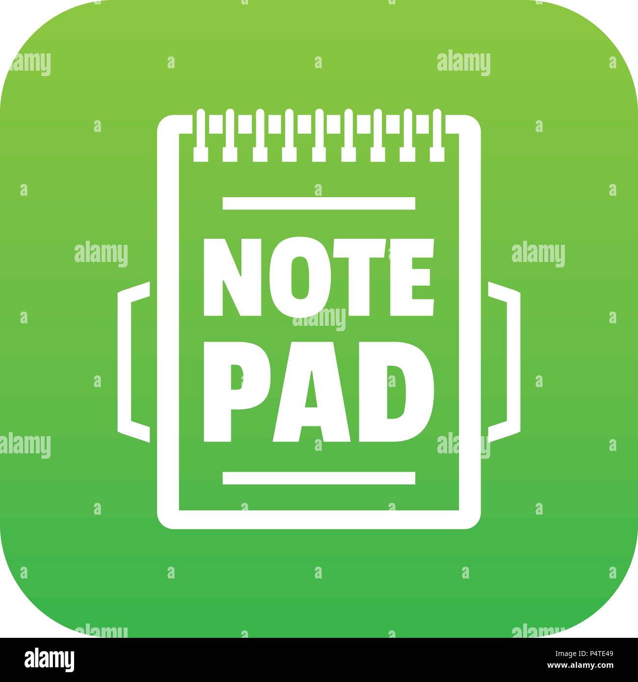 Notepad icon green vector Stock Vector Image & Art - Alamy