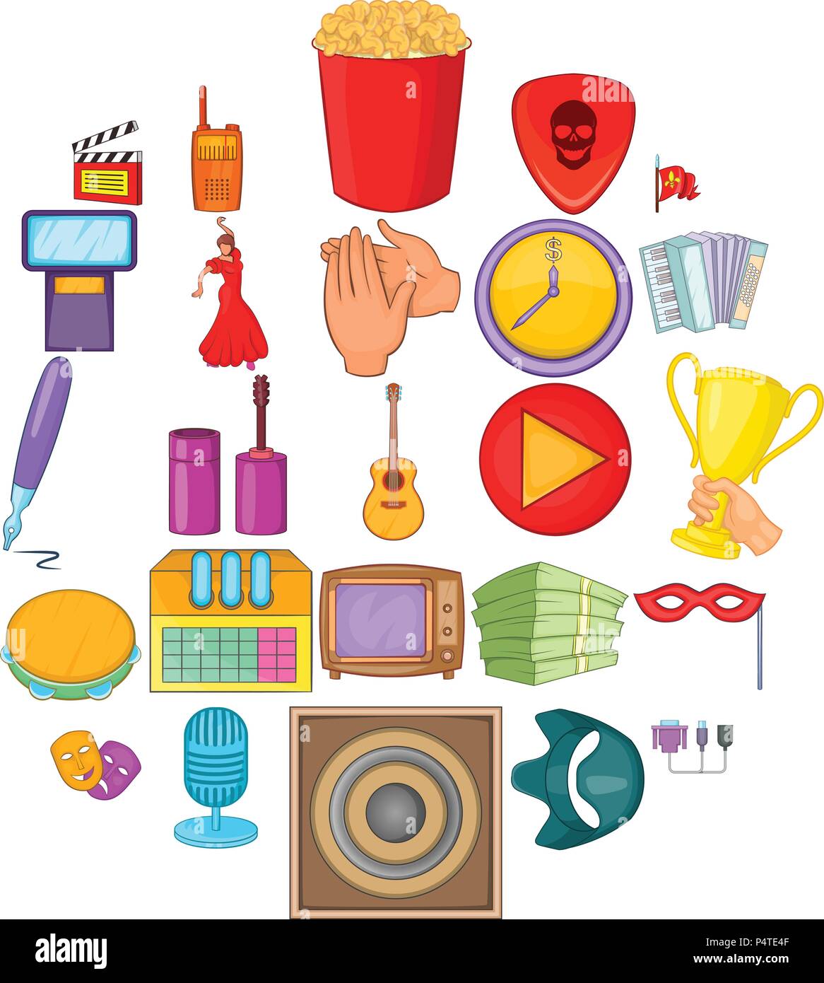 Musical performance icons set, cartoon style Stock Vector Image & Art ...