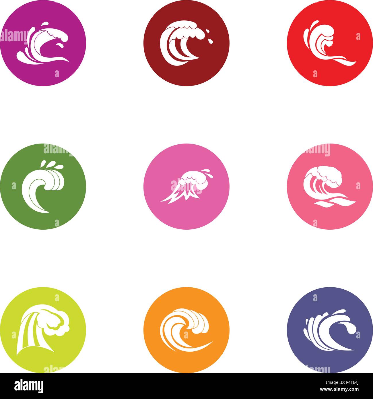 Wavelength icons set, flat style Stock Vector Image & Art - Alamy