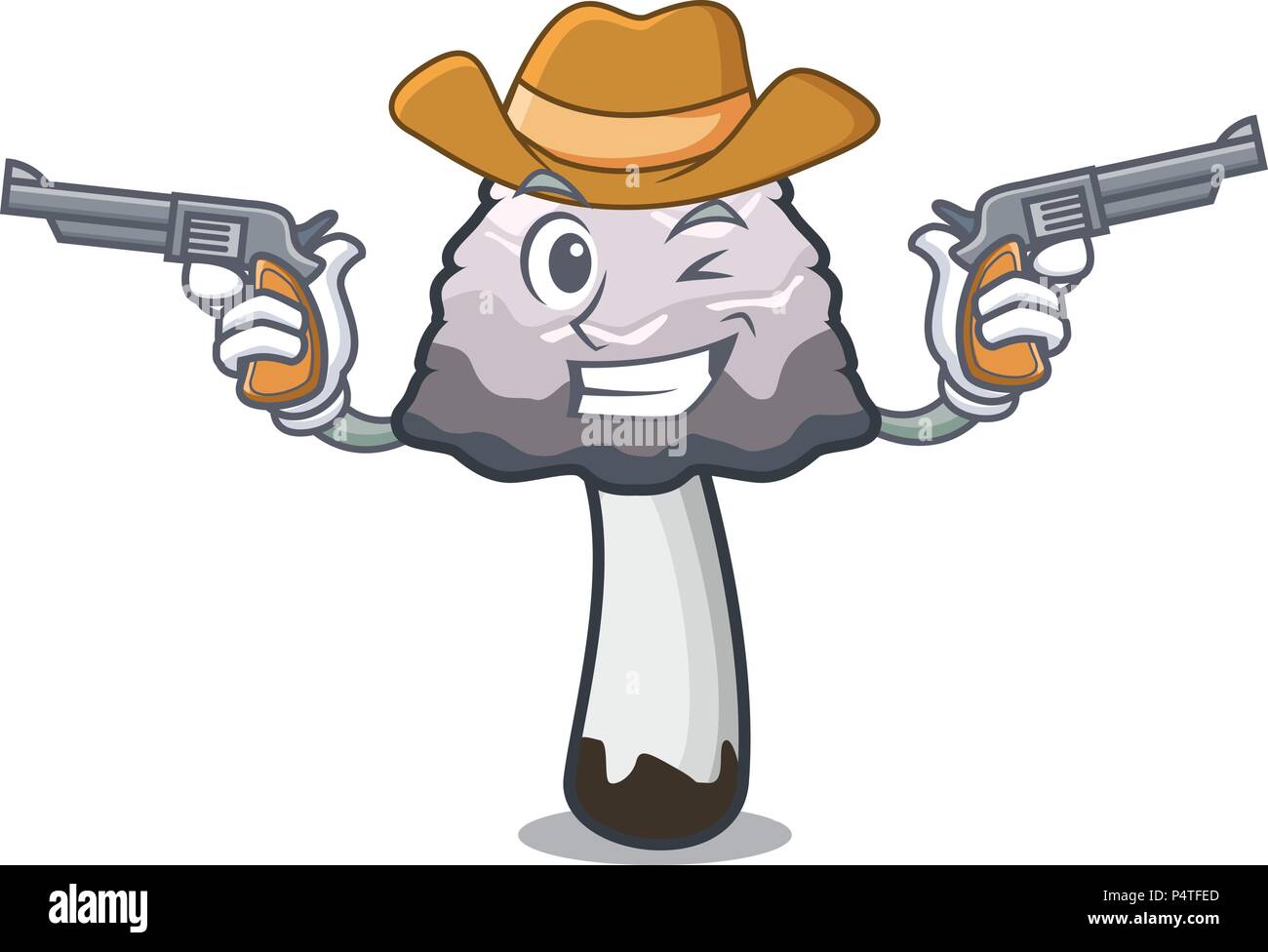 Cowboy shaggy mane mushroom character cartoon Stock Vector Image & Art ...