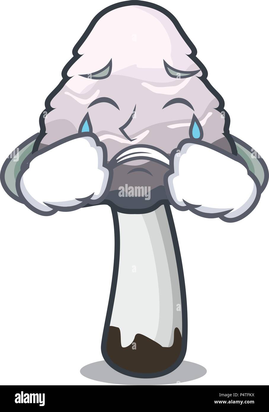 Crying shaggy mane mushroom mascot cartoon Stock Vector Image & Art - Alamy