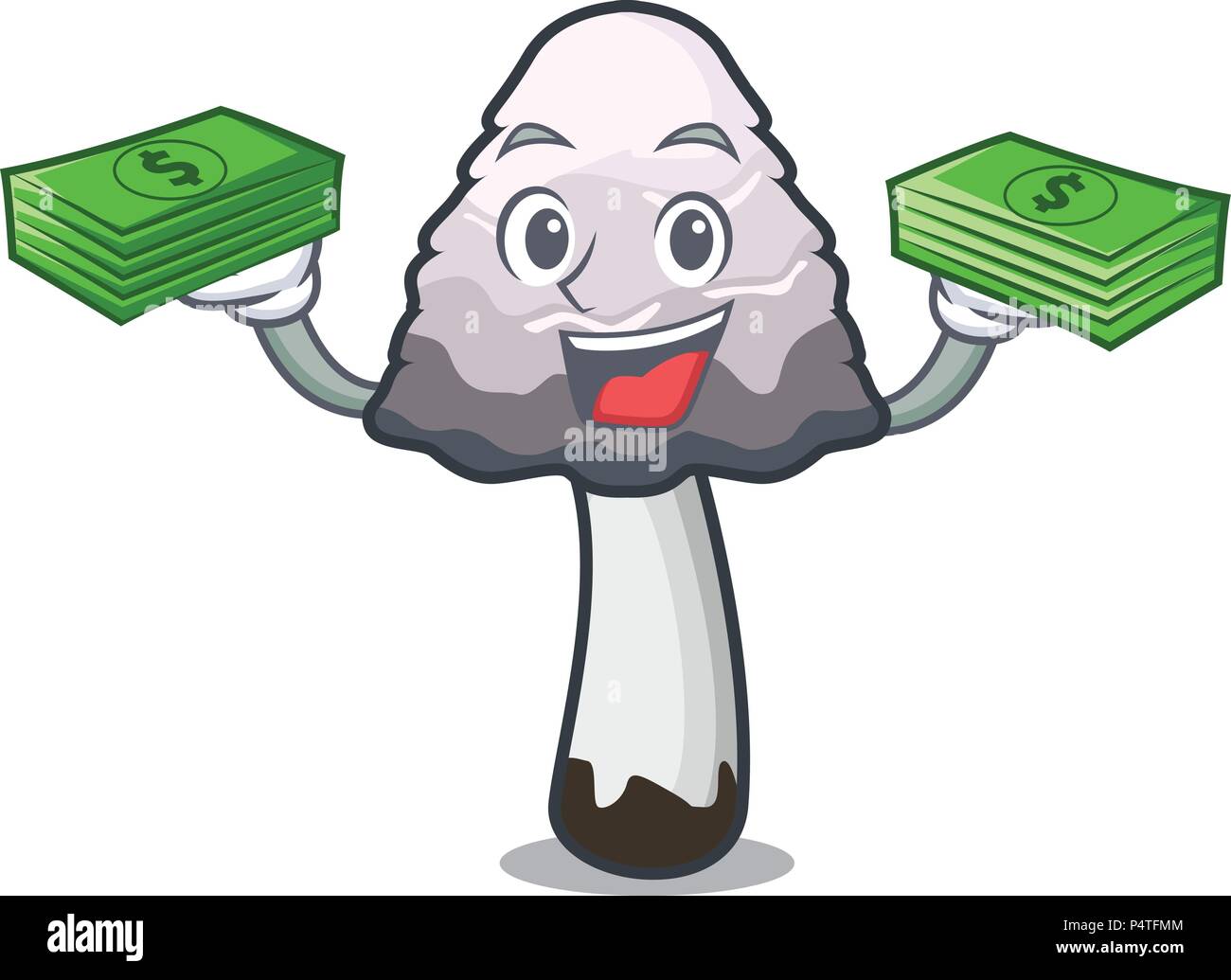 With money bag shaggy mane mushroom mascot cartoon Stock Vector Image ...