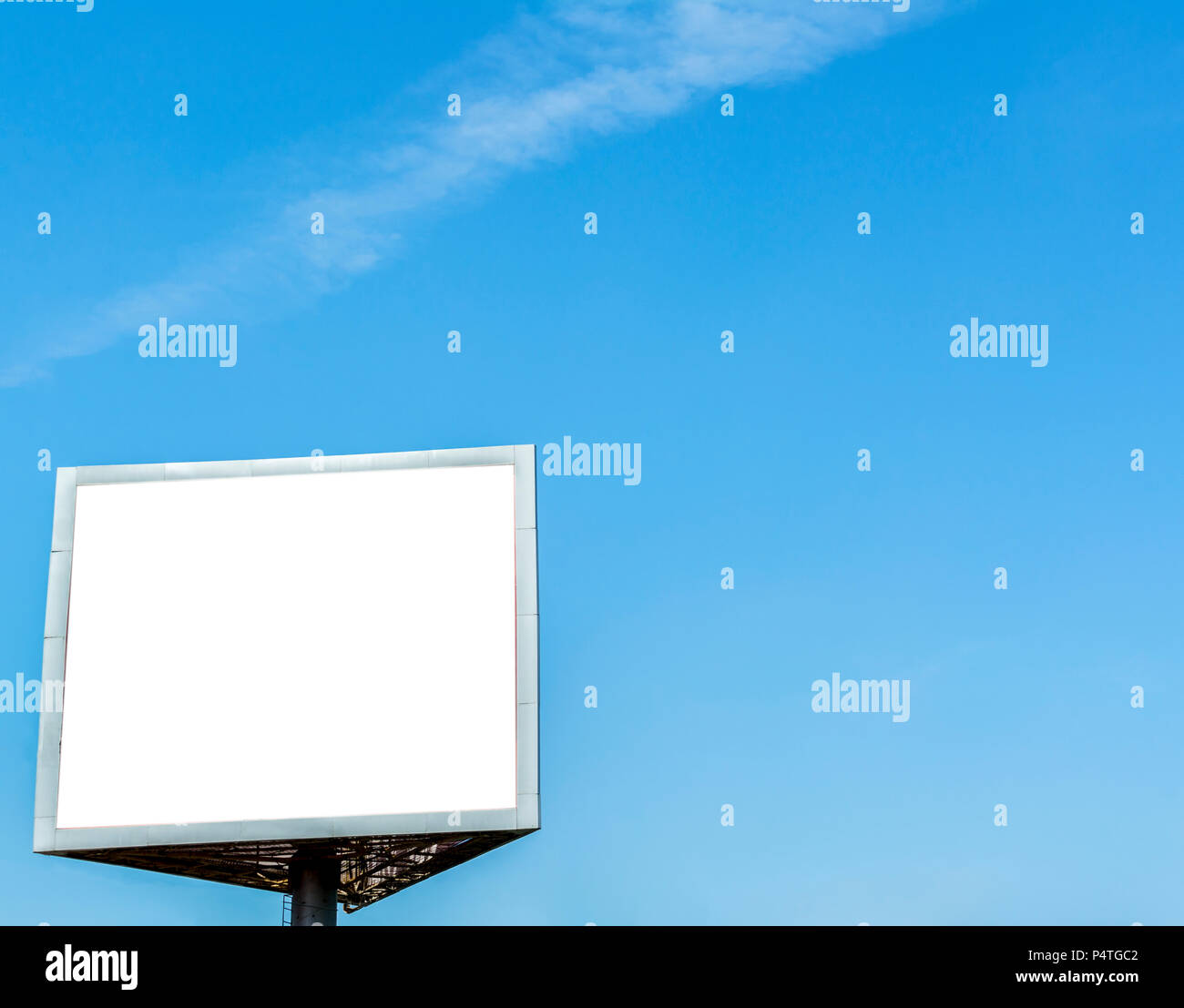 Billboard with white space Blue sky and clouds on background Stock ...