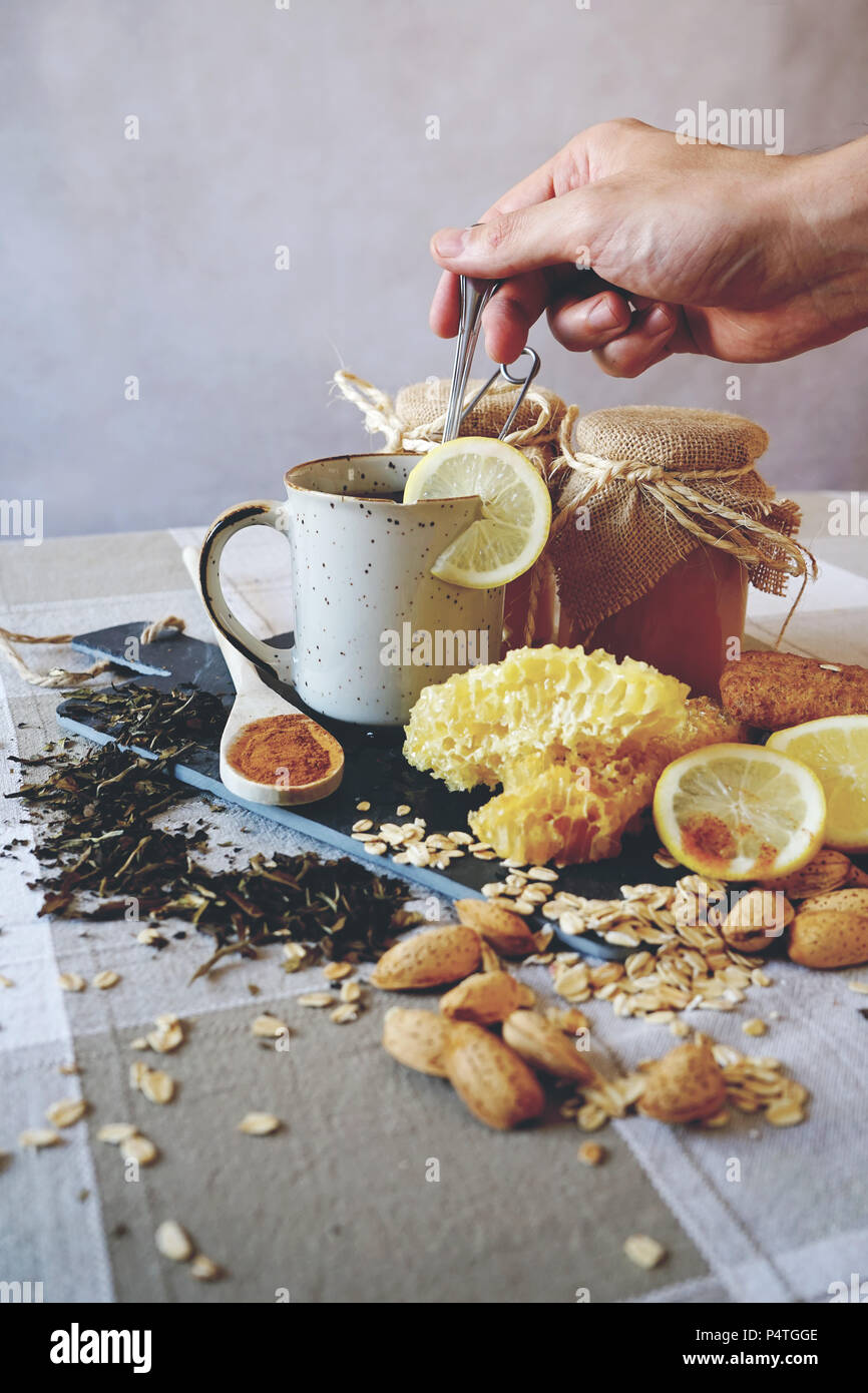 Healthy breakfast against common cold Stock Photo - Alamy
