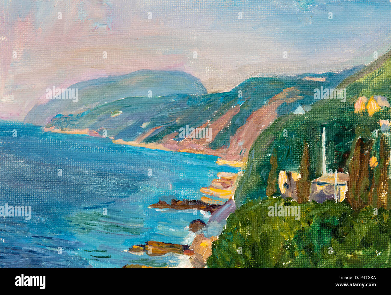 landscape, oil painting, hand made Stock Photo - Alamy