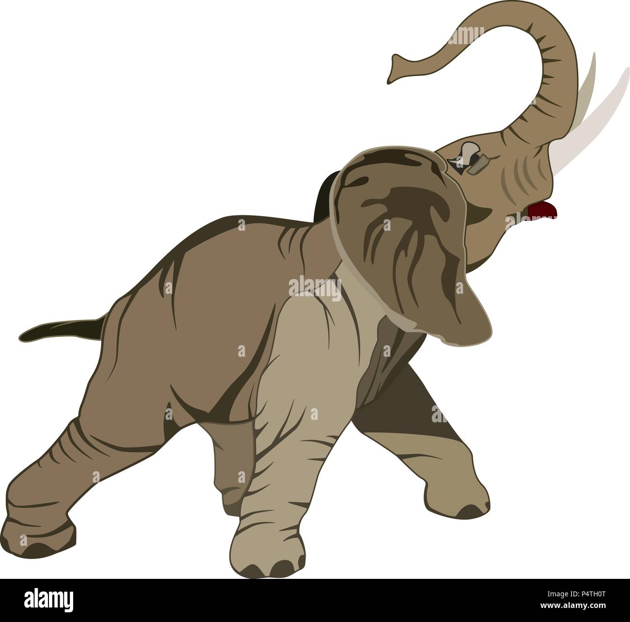 Vector flat illustration of asian elephant Stock Vector Image & Art - Alamy