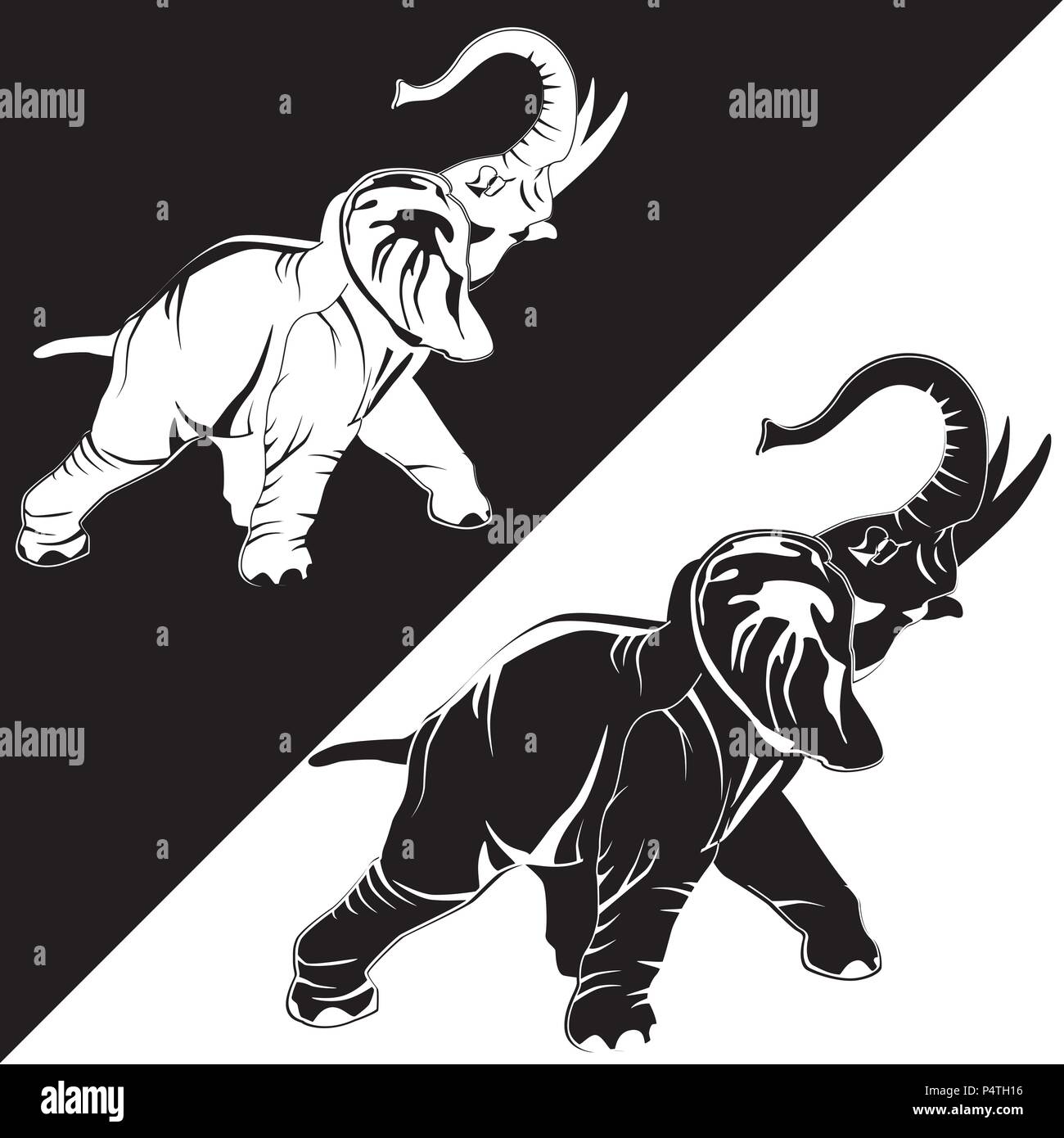 Vector flat illustration of asian elephant Stock Vector Image & Art - Alamy