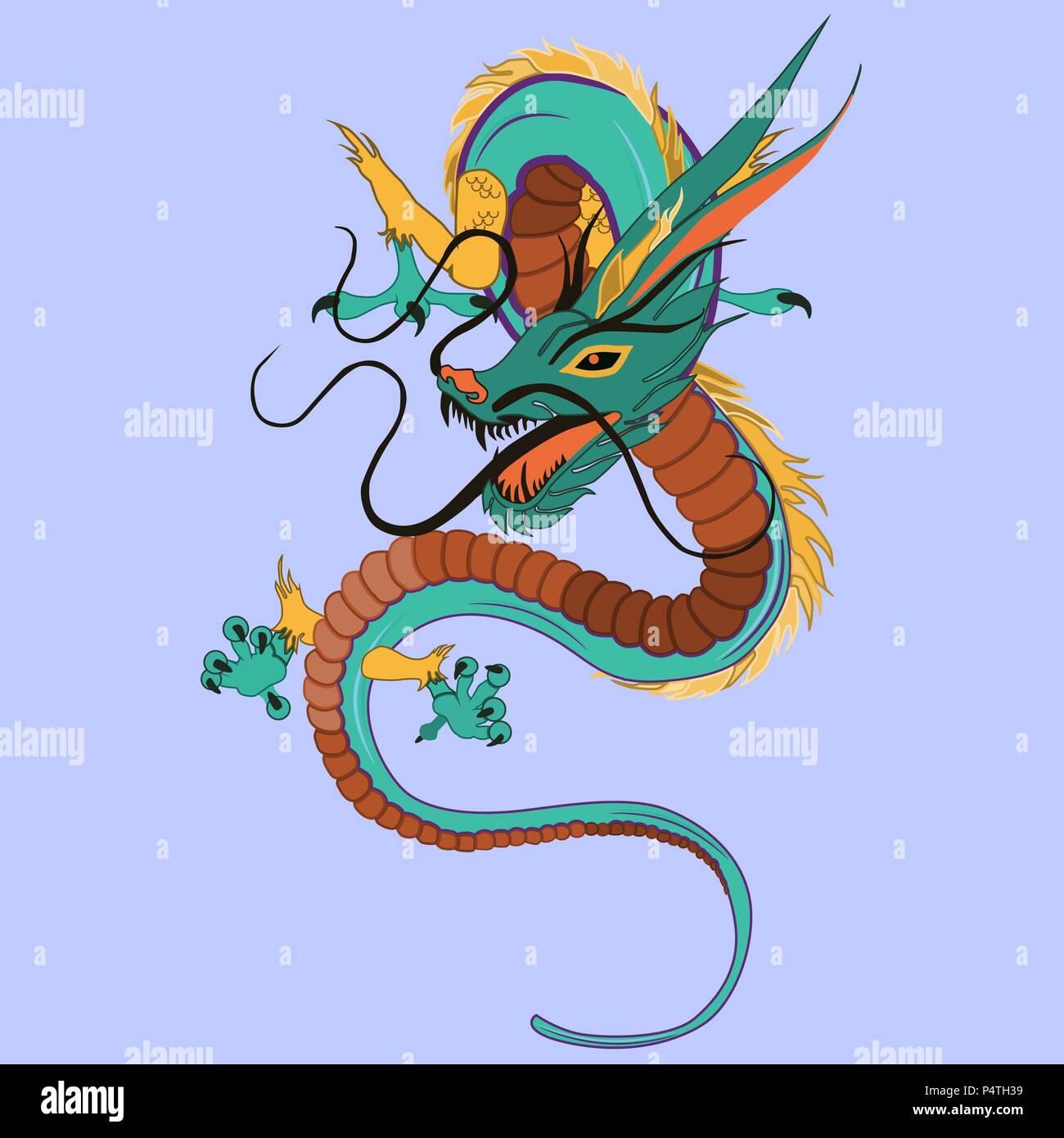 Chinese dragon flat vector illustration Stock Vector Image & Art - Alamy