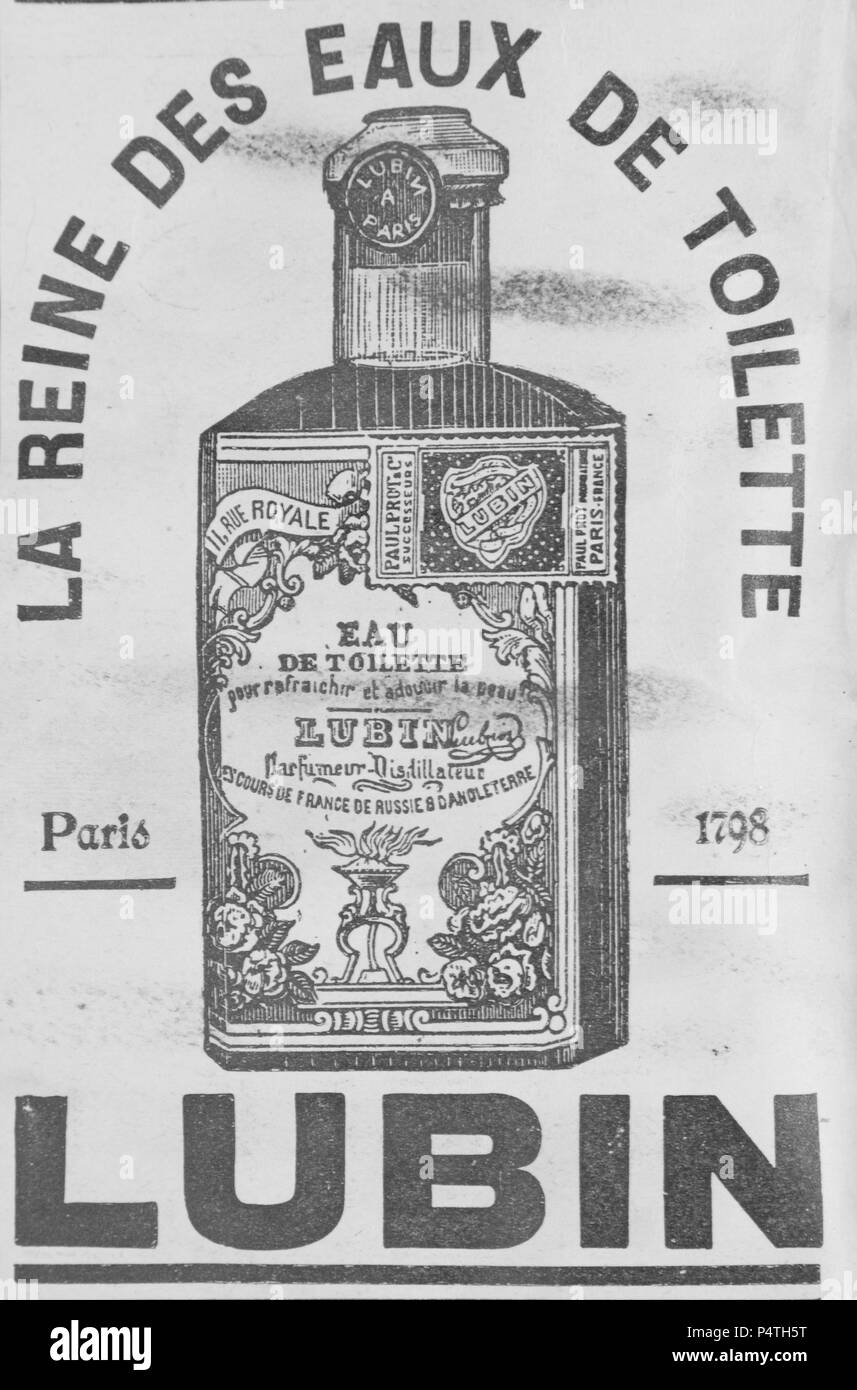 Old French advertisement on the perfume of the late 19th century from a ...