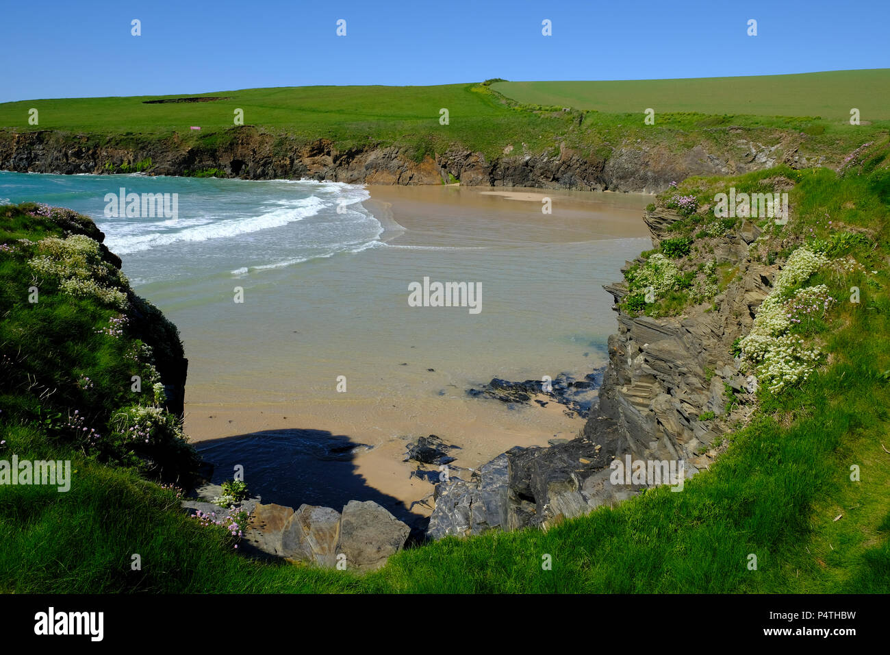 Trevone beach cornwall hi-res stock photography and images - Alamy