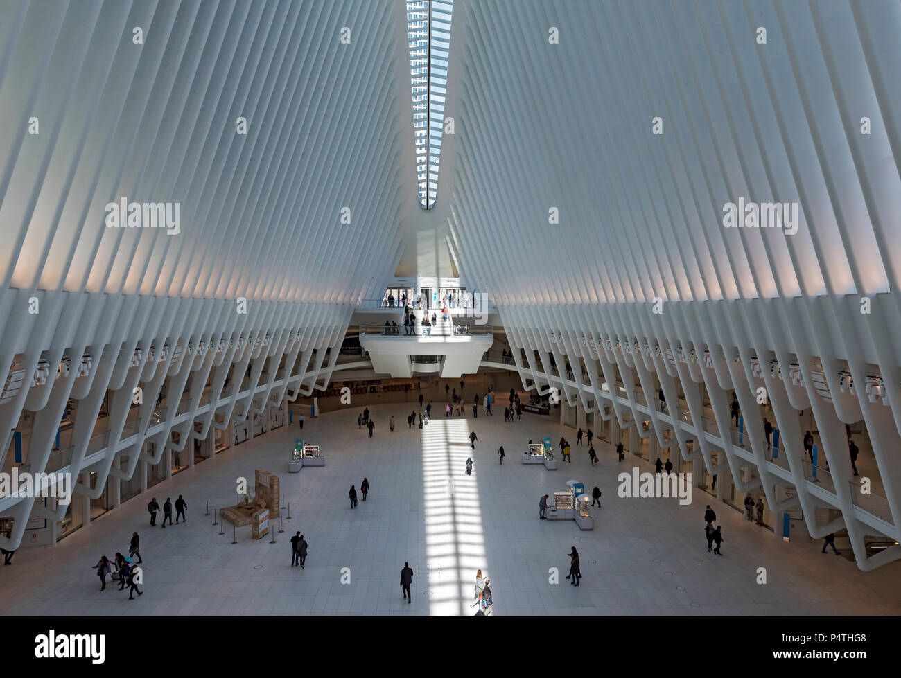 Inside Oculus Station building, World Trade Center, New York City, USA ...