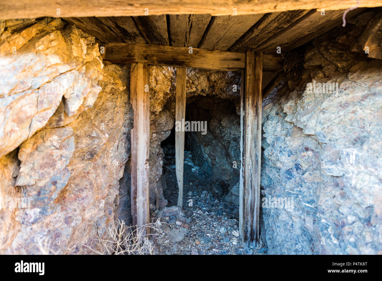 Entrance to a mining shaft with old timbers Stock Photo - Alamy