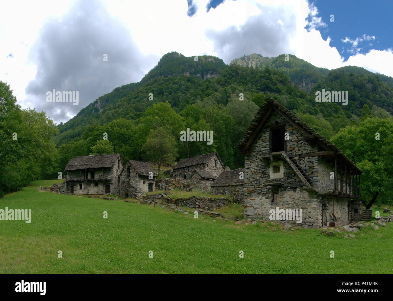 Rustico in woods, Valle Versasca, Ticino (Italian Switzerland Stock ...