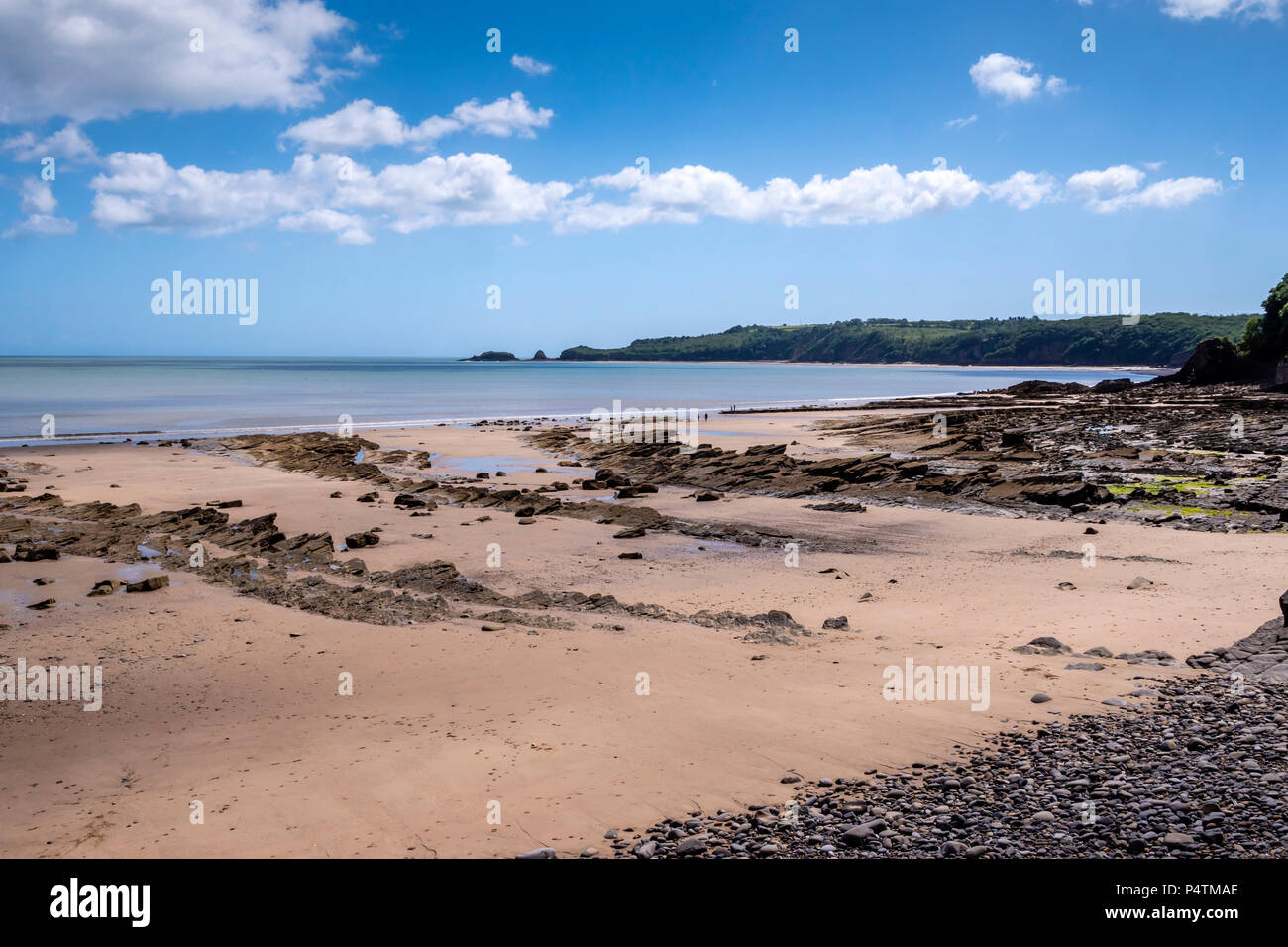 Wisemans Bridge Saundersfoot Pembrokeshire Wales looking towards ...