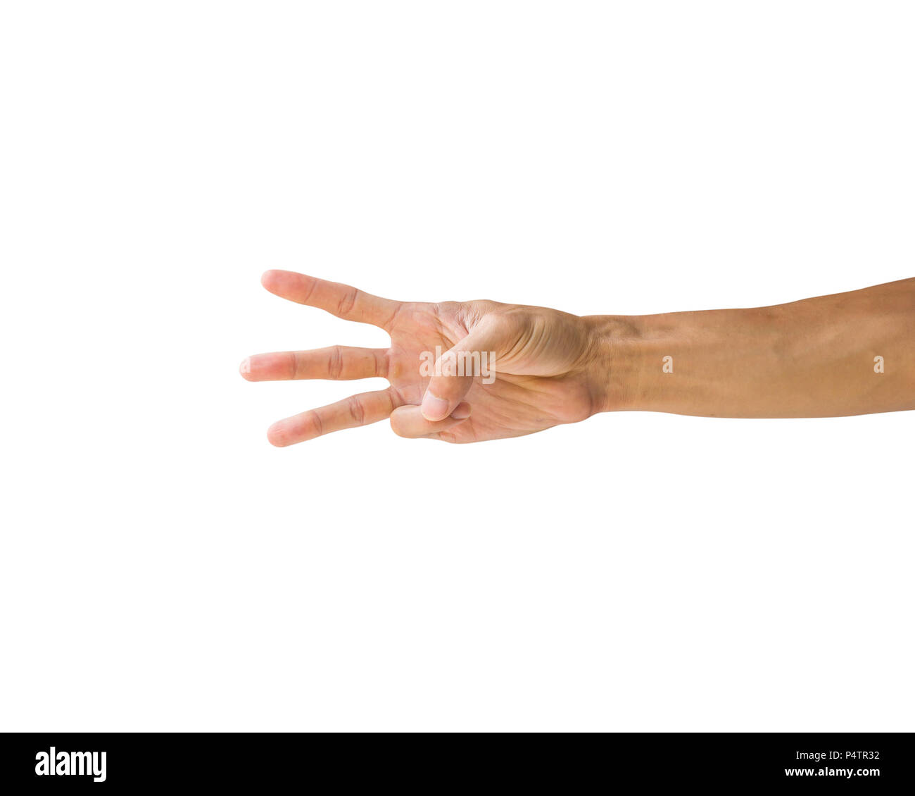 Clipping path hand gestures isolated on white background. Hand making ...
