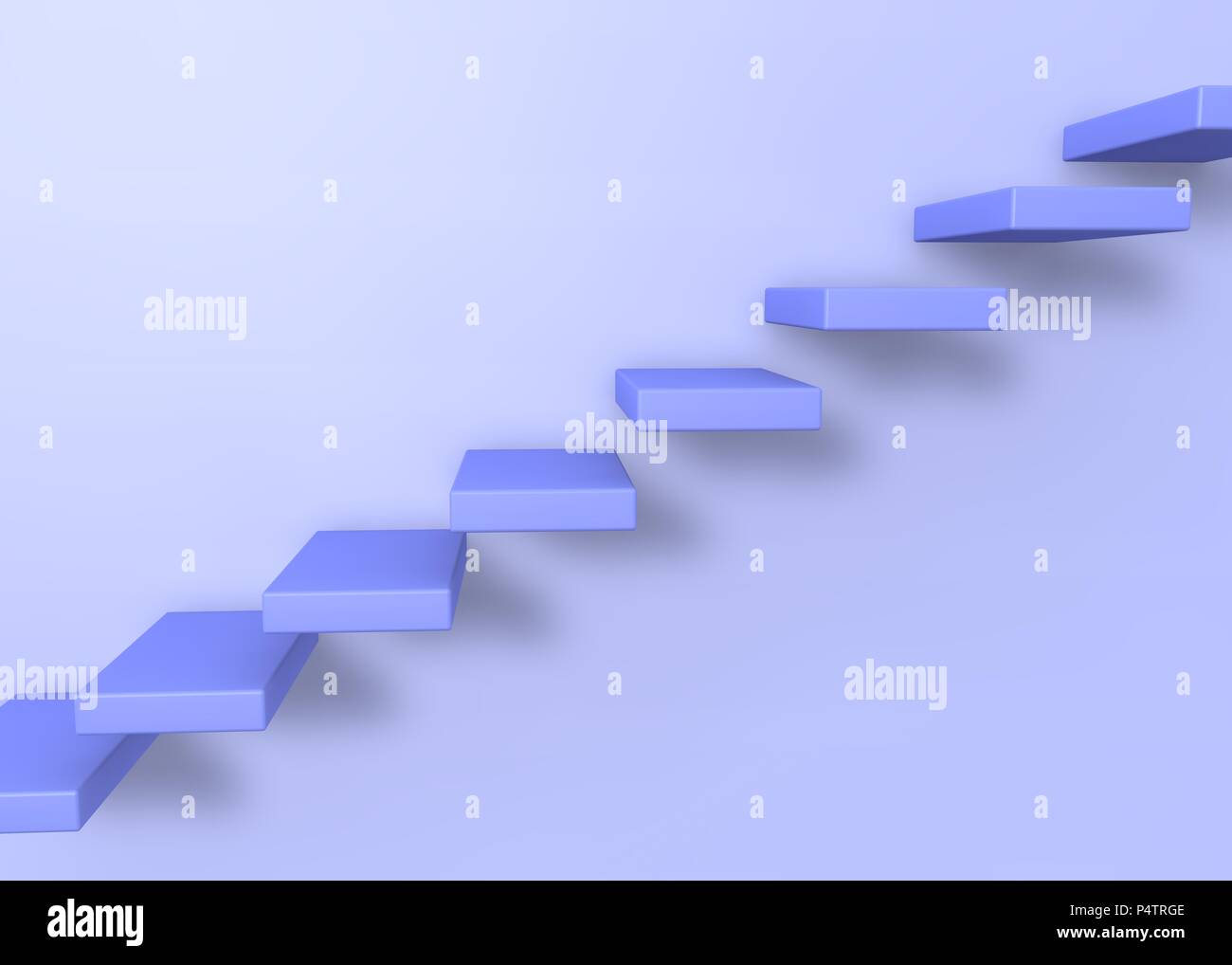 Stairs on a blue background. 3D illustration Stock Photo - Alamy