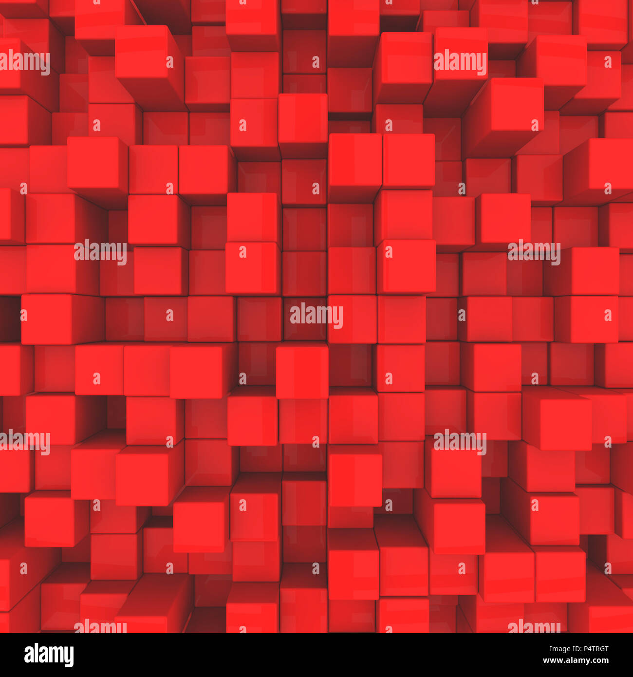 Abstract background. Red cubes. 3D illustration Stock Photo - Alamy