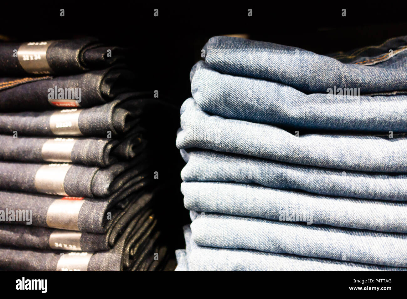 Mens Jeans Denim On Display in shop Stock Photo - Alamy