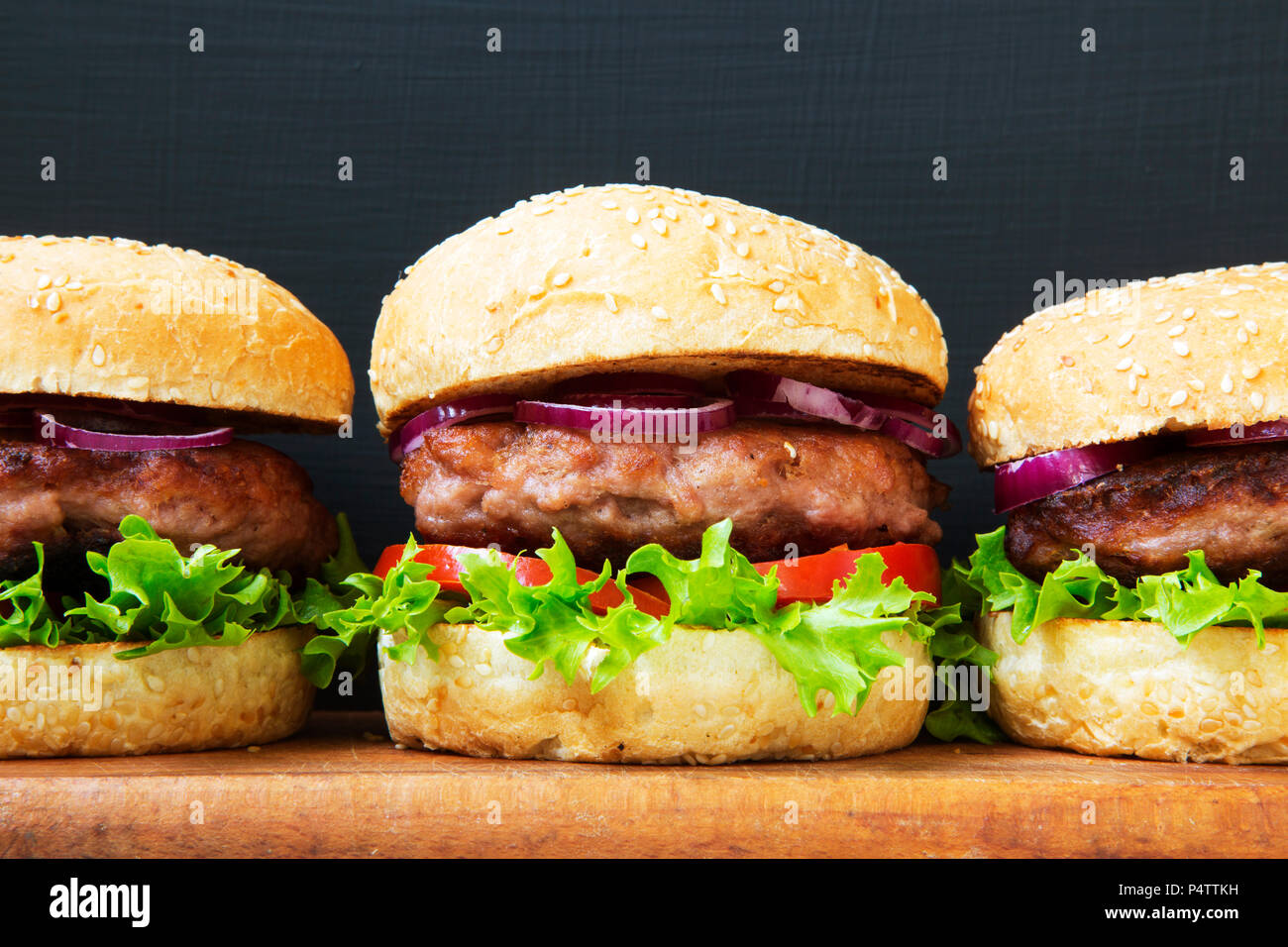 Side view burgers hi-res stock photography and images - Alamy