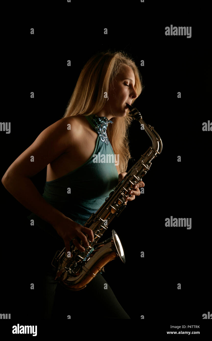 Saxophone position hi-res stock photography and images - Alamy