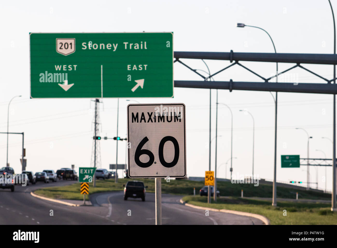 Road Signs to Direct traffic on Highway Stock Photo - Alamy