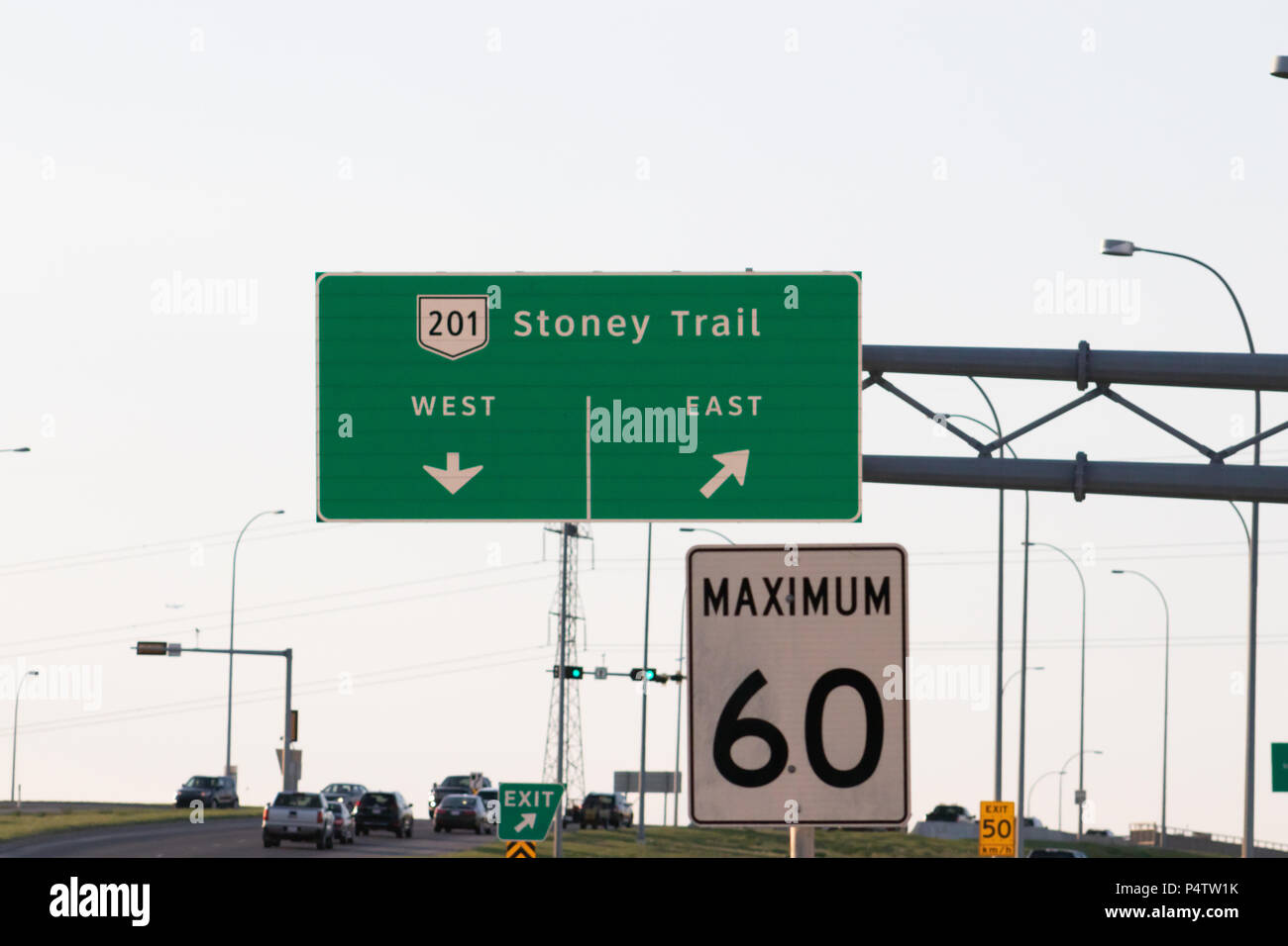 Road Signs to Direct traffic on Highway Stock Photo - Alamy