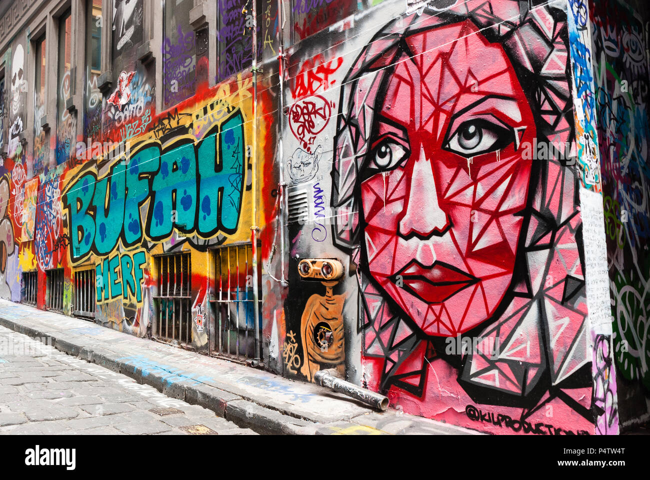 Street Art - Hosier Lane - Melbourne - Australia Stock Photo - Alamy