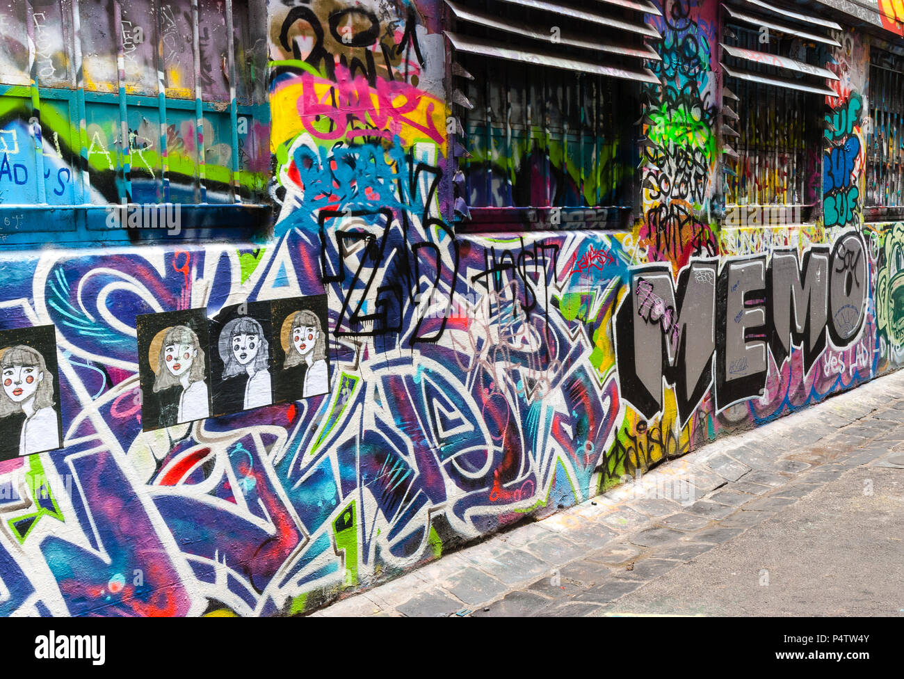 Street Art - Hosier Lane - Melbourne - Australia Stock Photo - Alamy