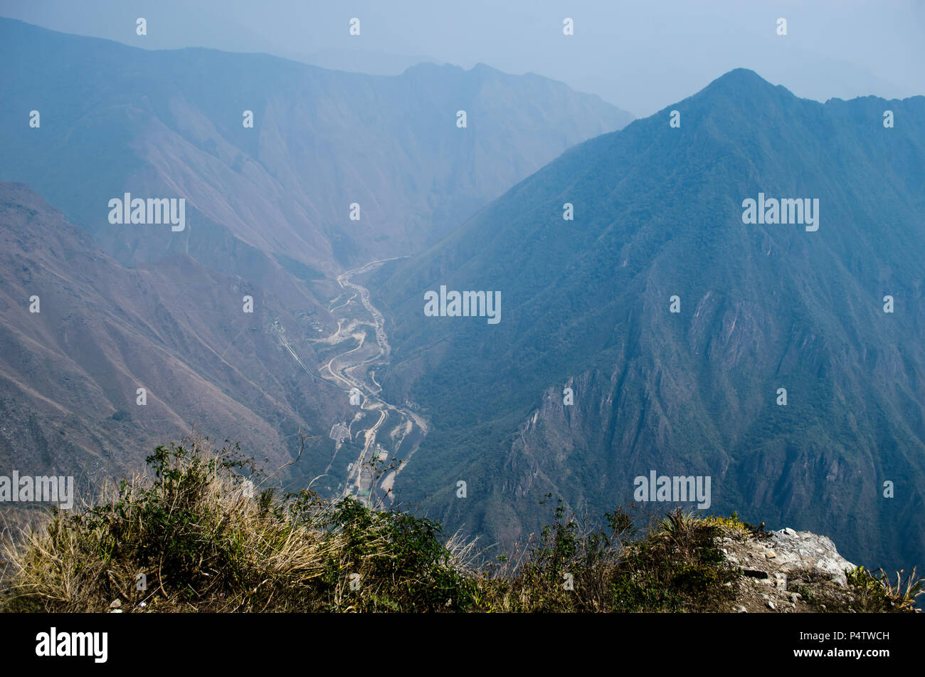 Landscape as seen from Machu Picchu Mountain during summer season in ...
