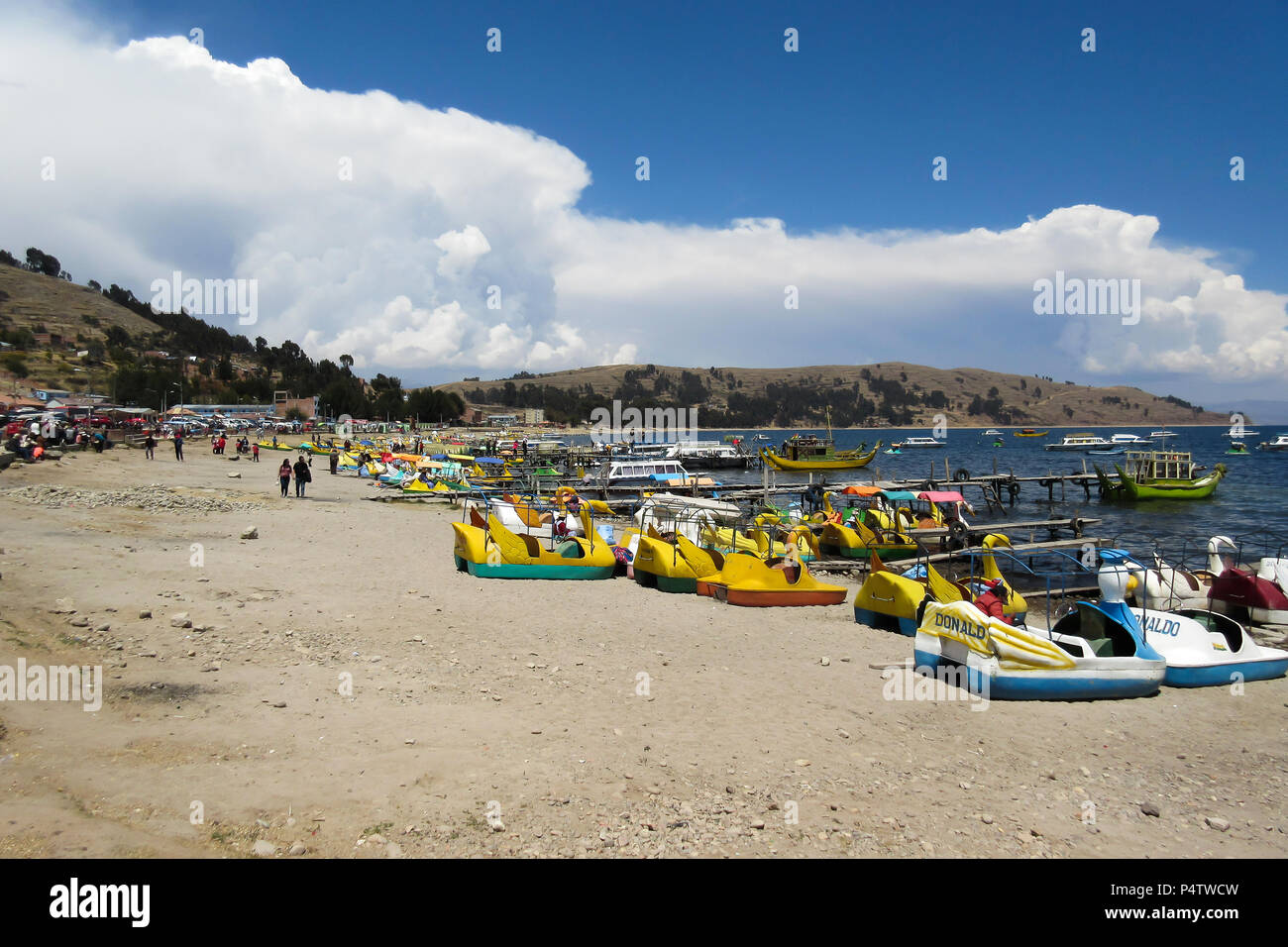 The Beach Of Copacabana In Bolivia Stock Photo Alamy