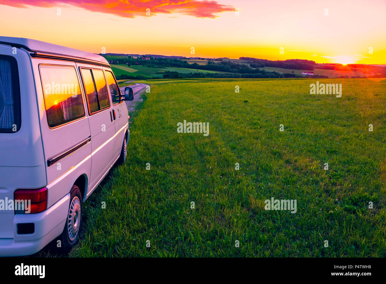Camper at sunset hi-res stock photography and images - Alamy