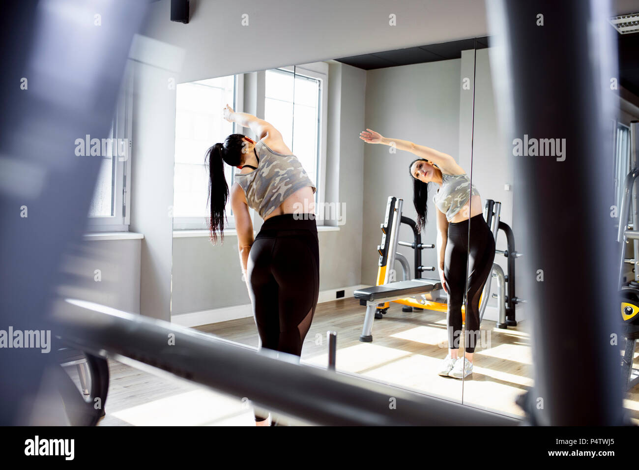 Woman exercising in gym hi-res stock photography and images - Alamy