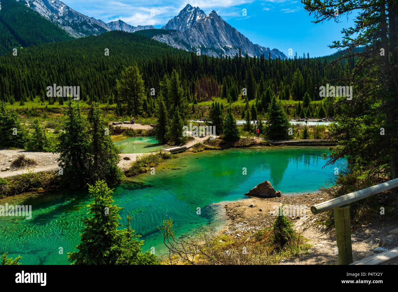 The colorful teal Ink Pots, which are colored by an inflow of sulfer ...