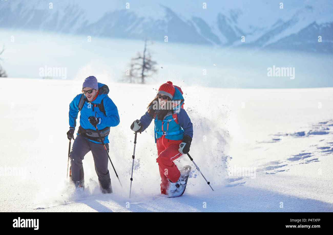 Adult Running Through Snow Stock Photos & Adult Running Through Snow ...
