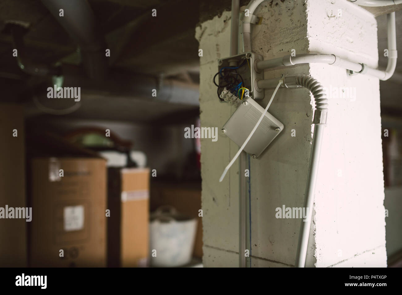 Detail of an electrical installation Stock Photo - Alamy