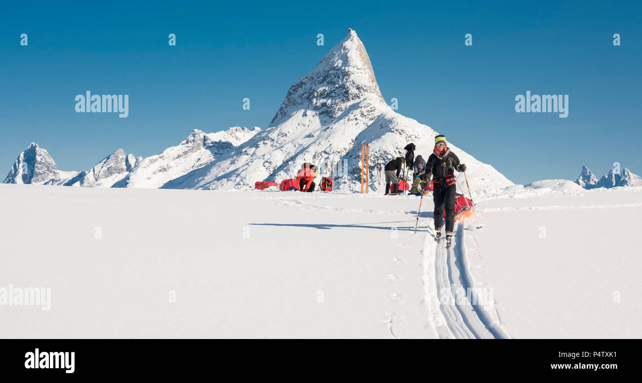 Greenland, Schweizerland Alps, Kulusuk, Tasiilaq, ski tourers Stock ...