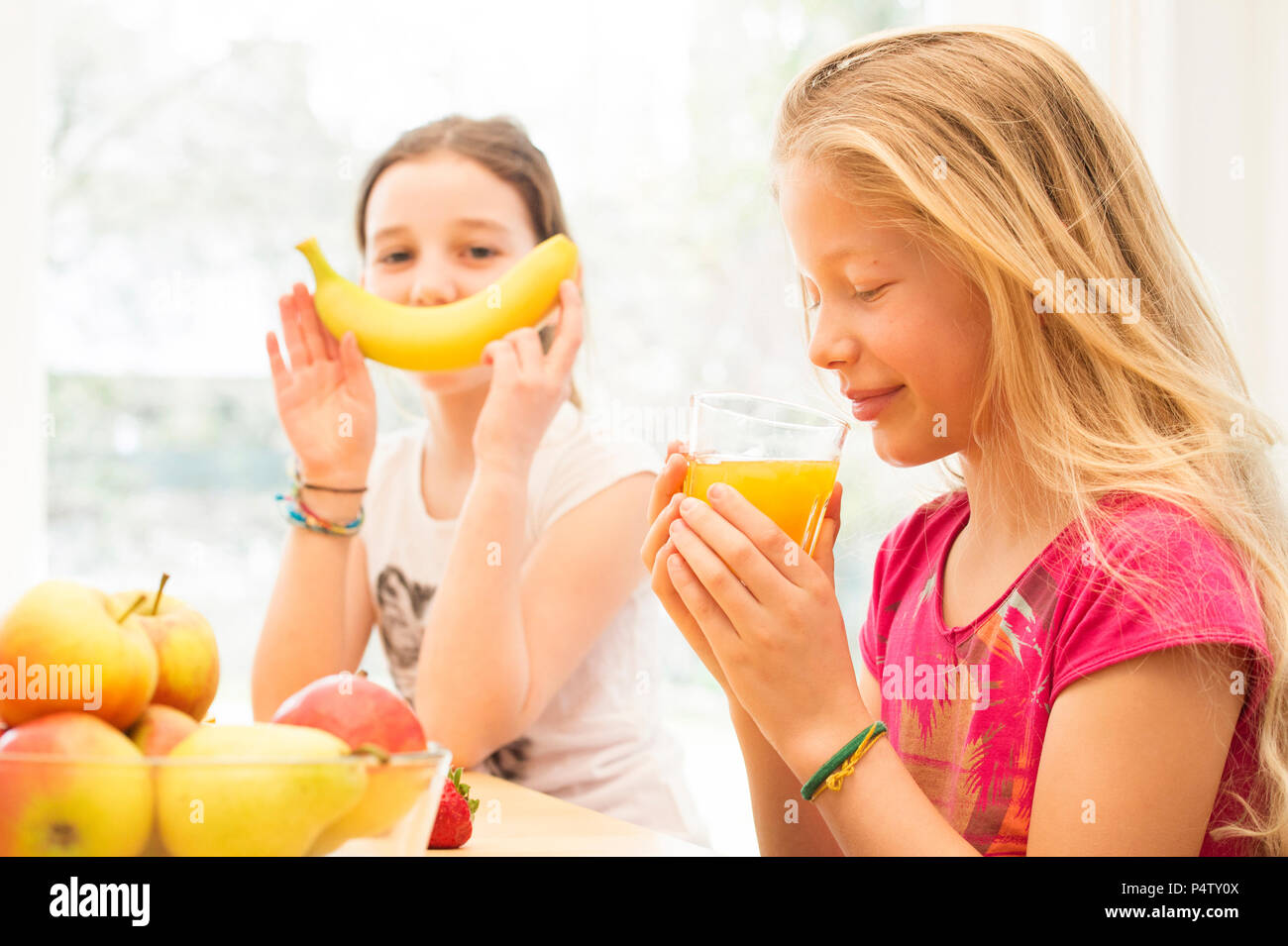 Kid being funny with banana hi-res stock photography and images - Alamy