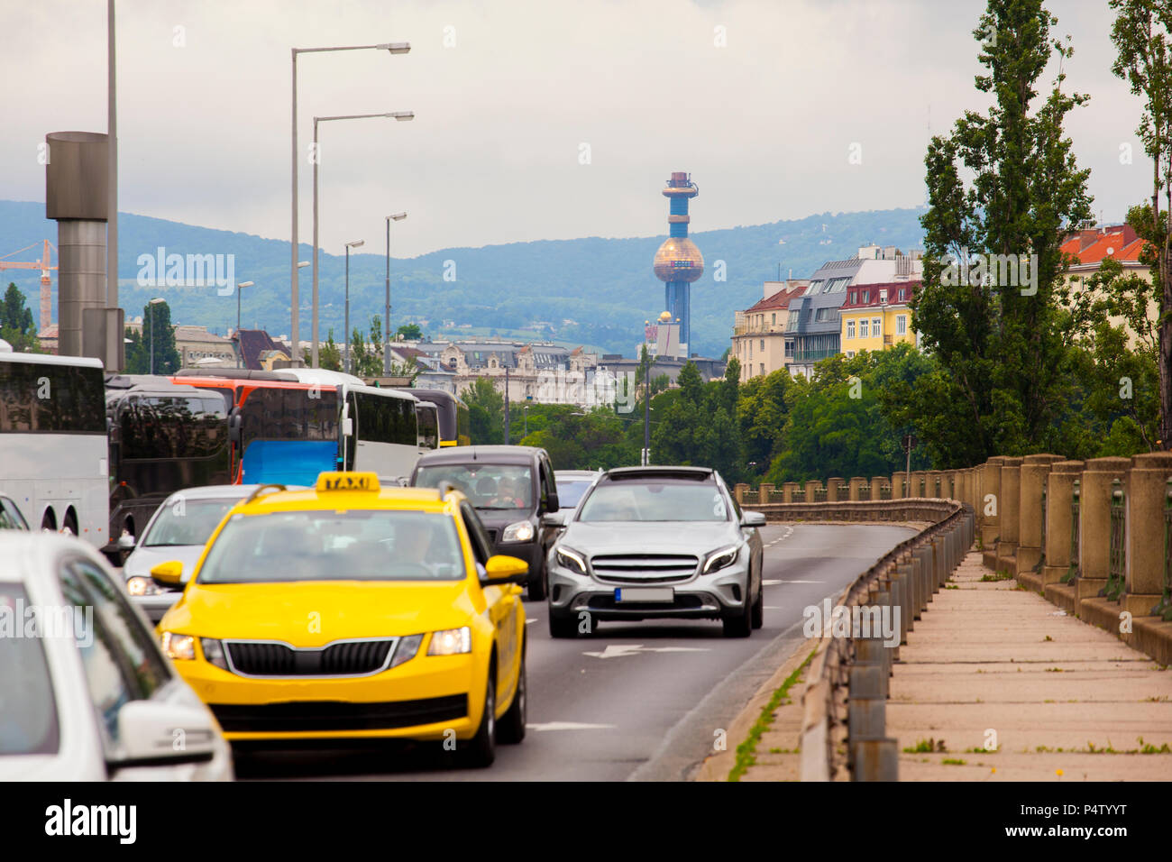 Cars in the Vienna road, the city on the background Stock Photo - Alamy