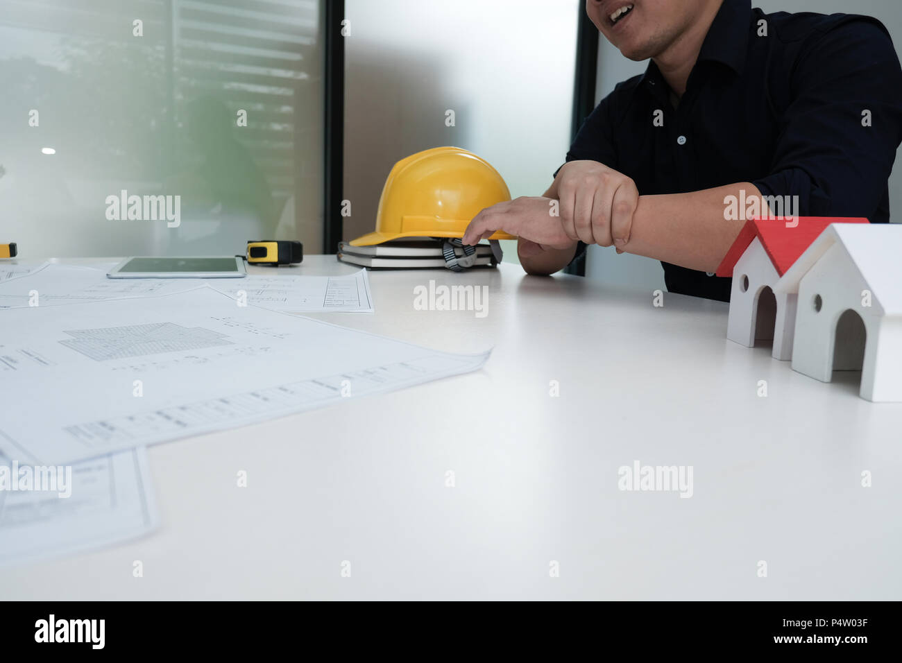 engineer suffering from wrist pain. architect feeling painful on arm ...