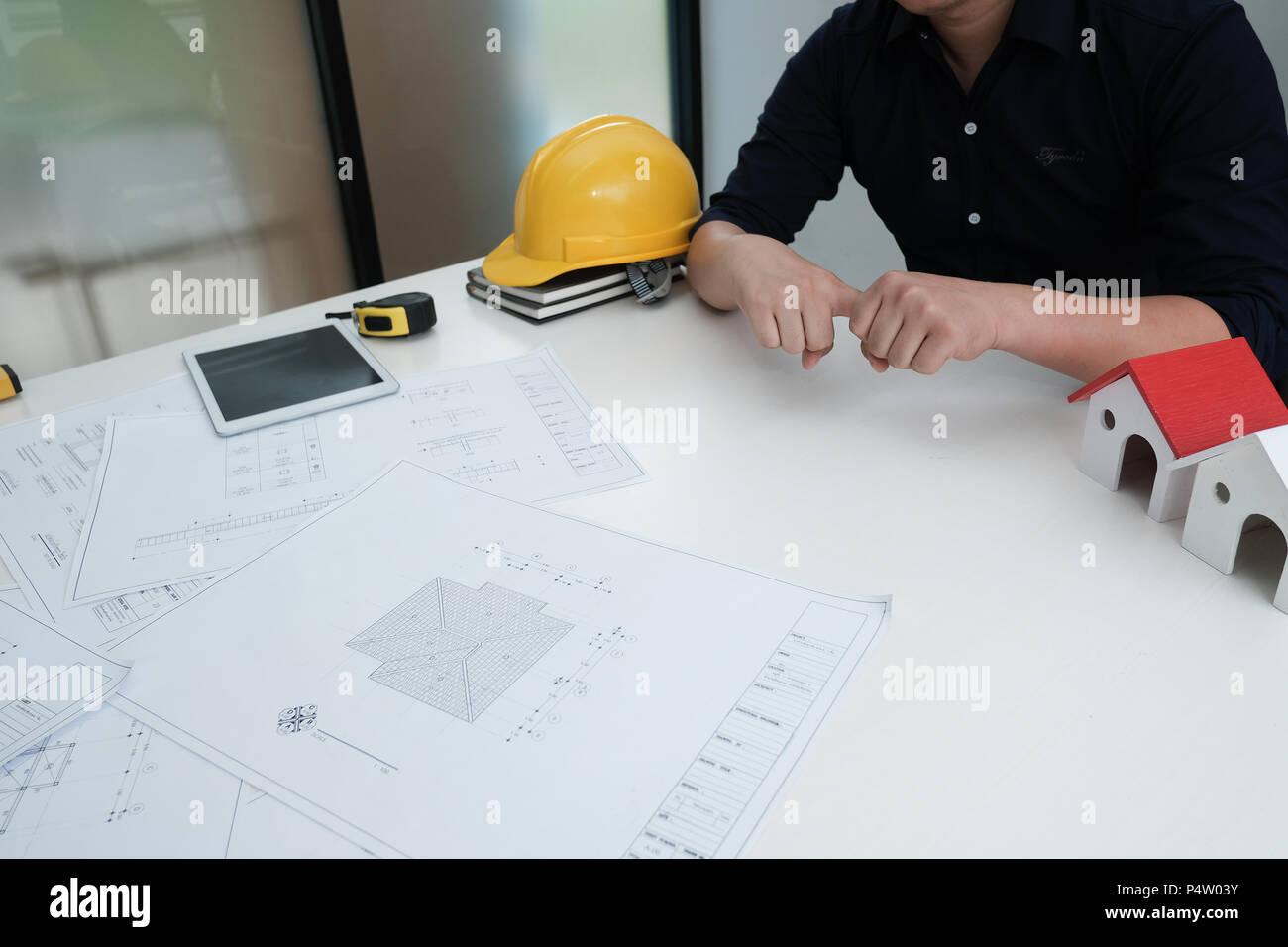 engineer suffering from finger pain. architect feeling painful on hand ...