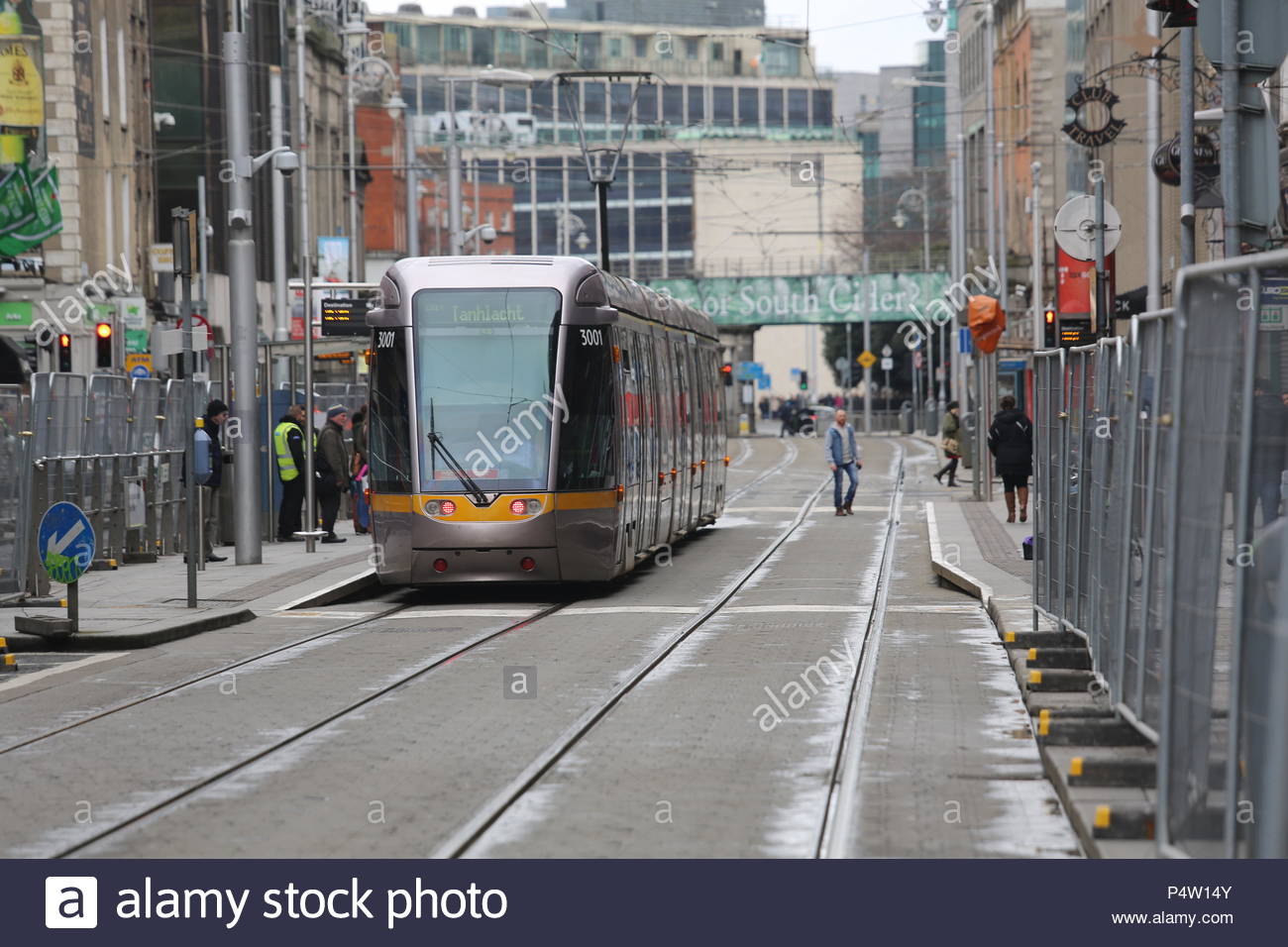 Luas trains in the city centre in Dublin, Ireland Stock Photo - Alamy
