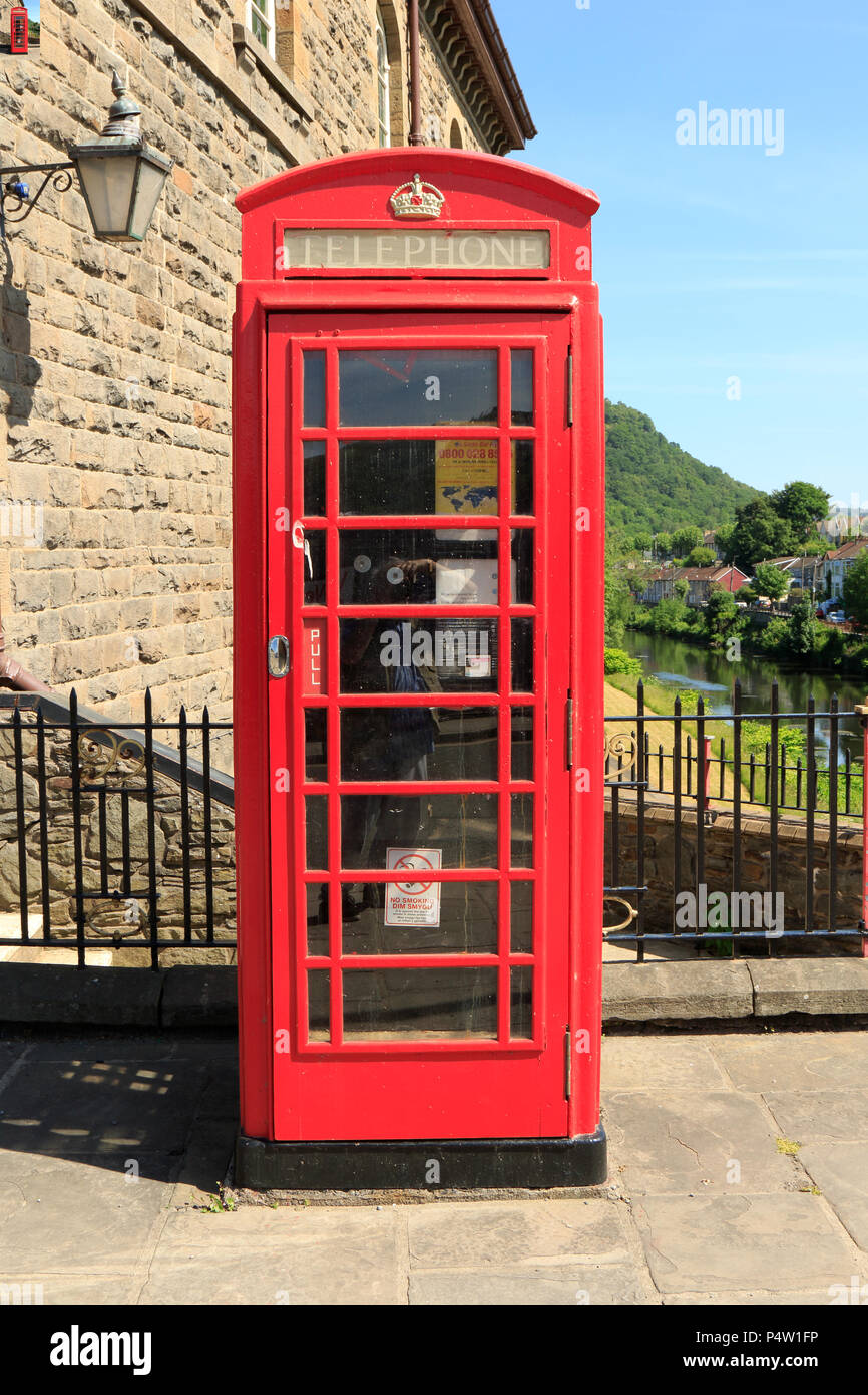 Red Telephone Box, Pontypridd Museum, South Wales, UK Stock Photo - Alamy