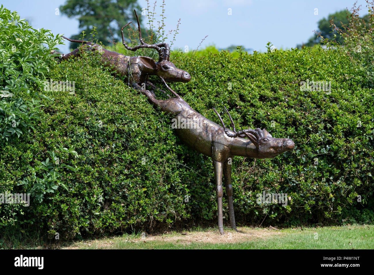 Leaping, African Antelope sculpture on display at the British Iron Work ...