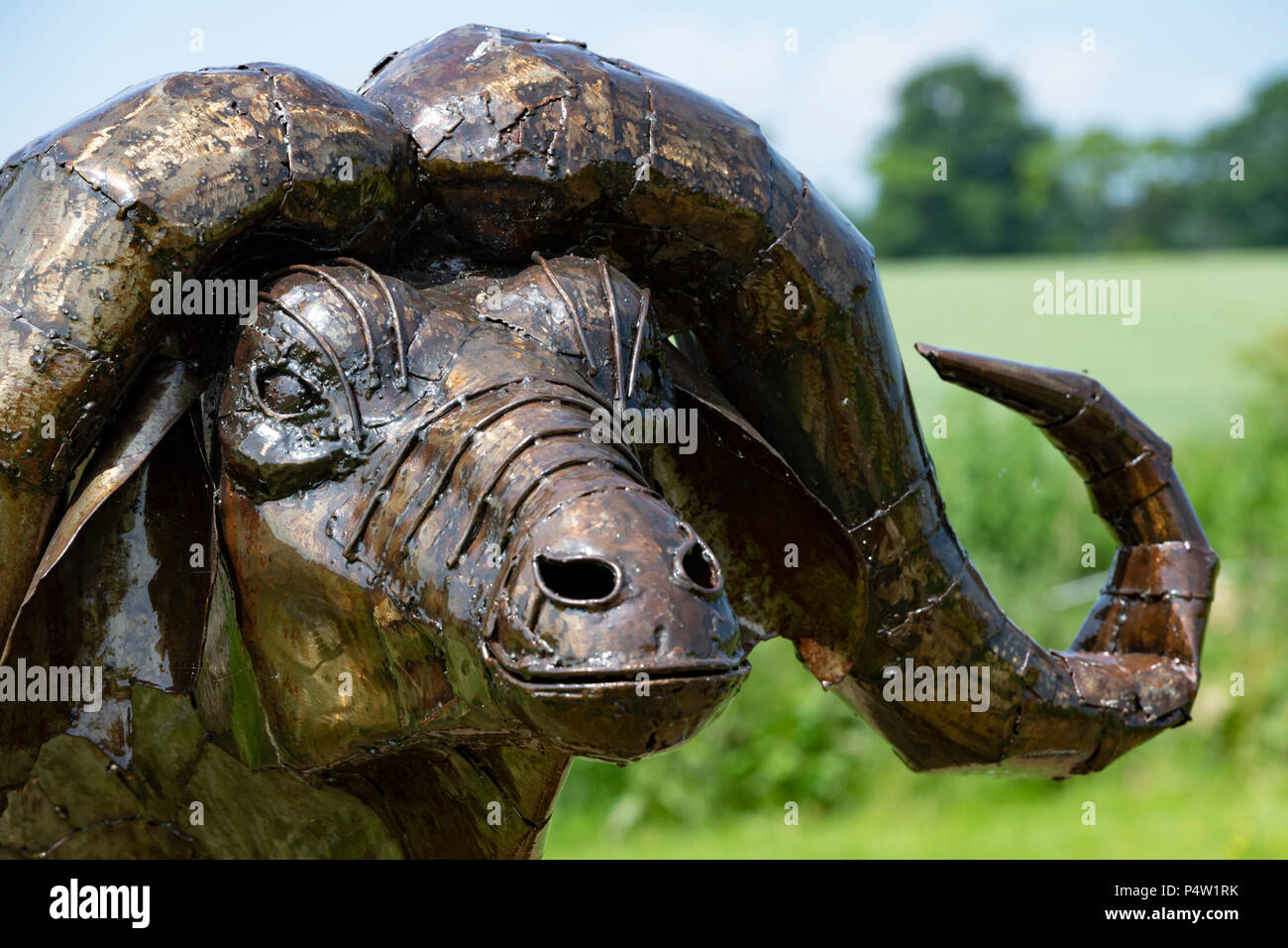 Buffalo sculpture on display at the British Iron Work Centre tourist ...